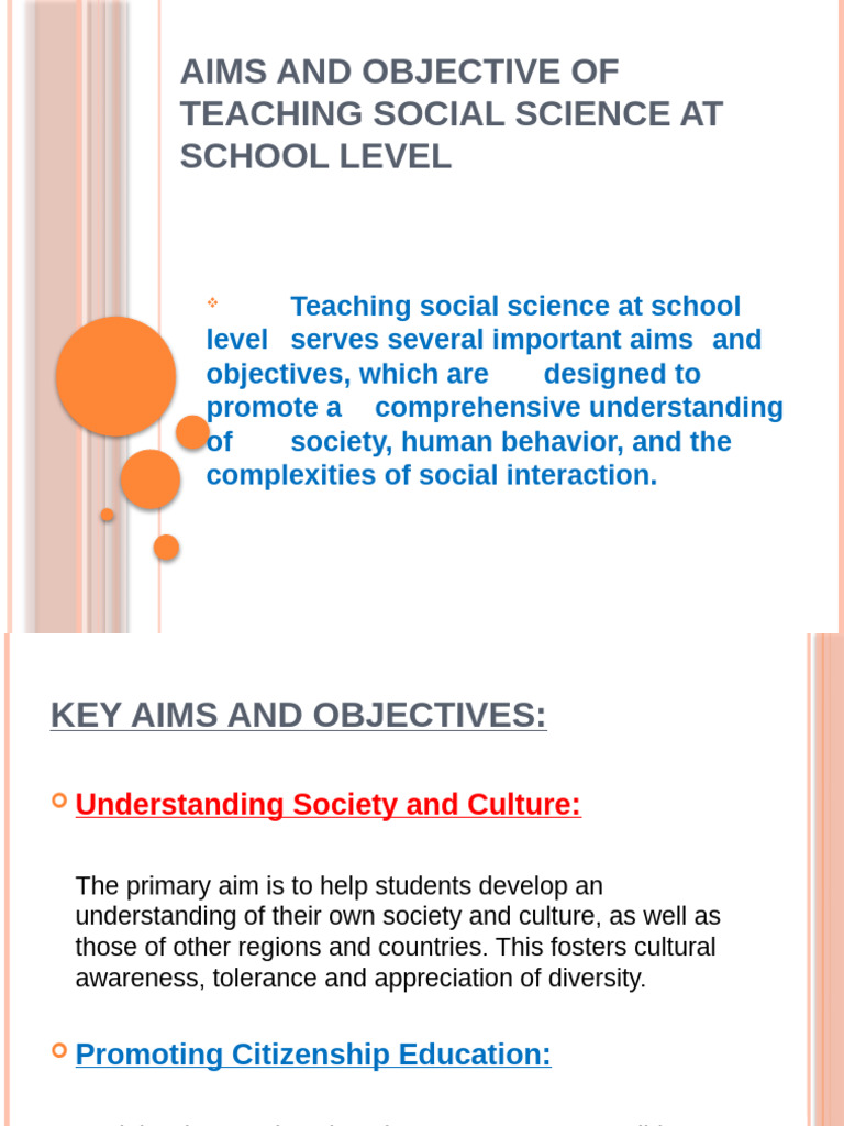 Aims of Teaching Social Science in Schools | PDF