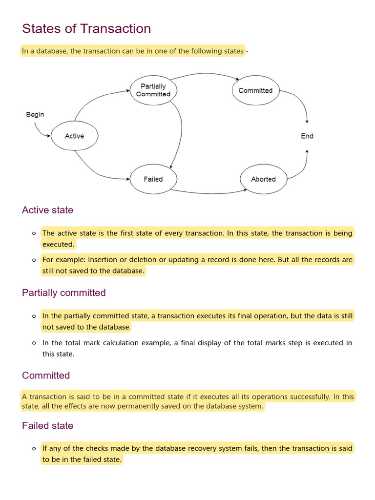 03 Transaction States Dbms | PDF