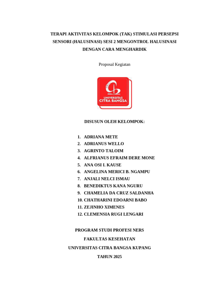 Proposal - Tak - Halusinasi - Kel I-1 | PDF