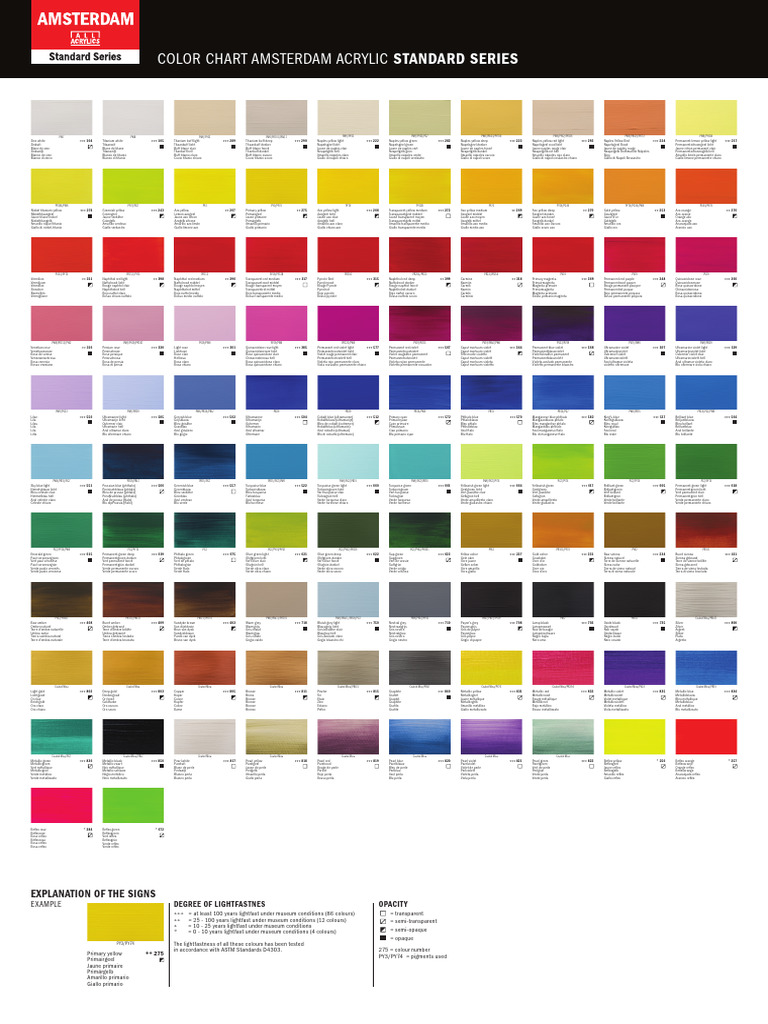 Amsterdam Acrylics Color Chart | PDF | Color