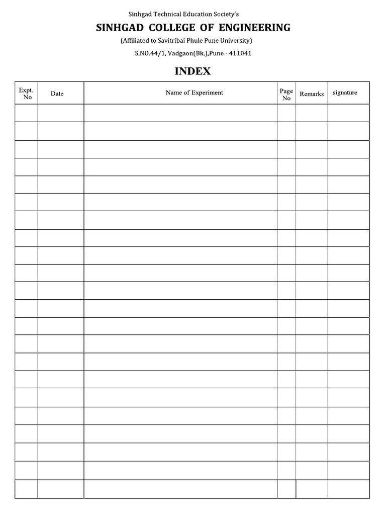 Scoe Index Page -1 | PDF