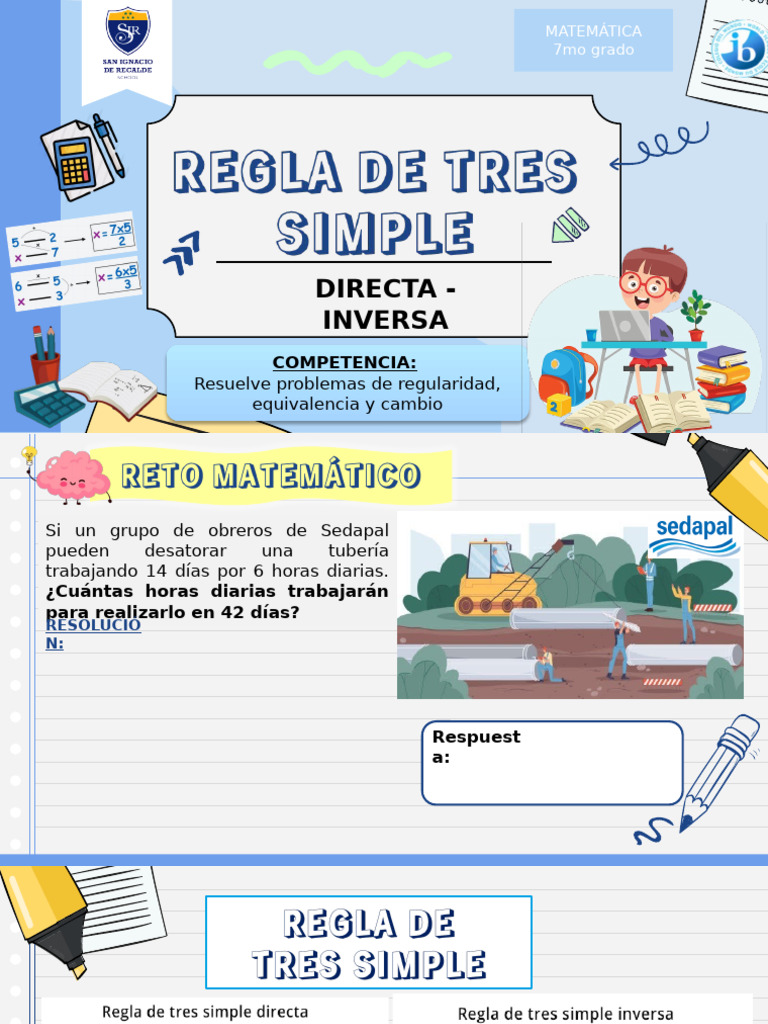 6.Regla de Tres Simple- Rm 2024 | PDF | Matemáticas | Aprendizaje