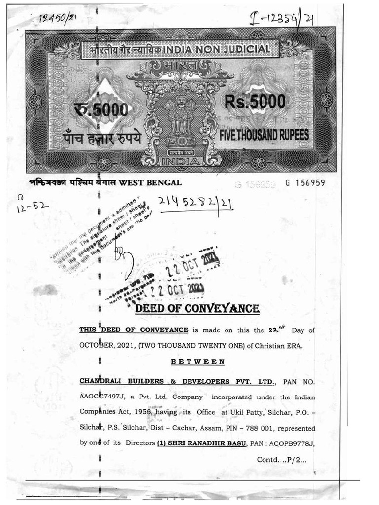 Conveyance Uddipan Das 22-10-21 | PDF | Deed