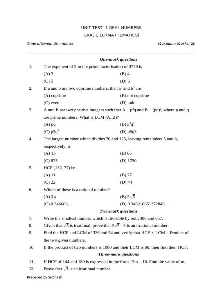 1 Real Numbers | PDF