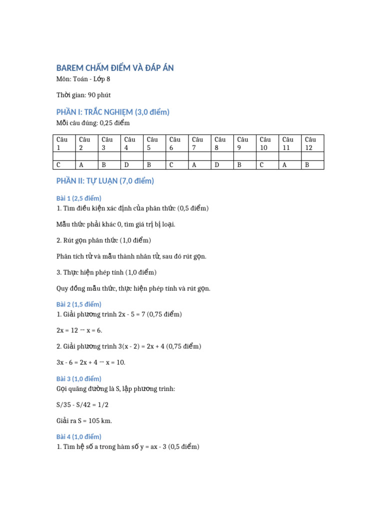 Barem DapAn Toan8 | PDF
