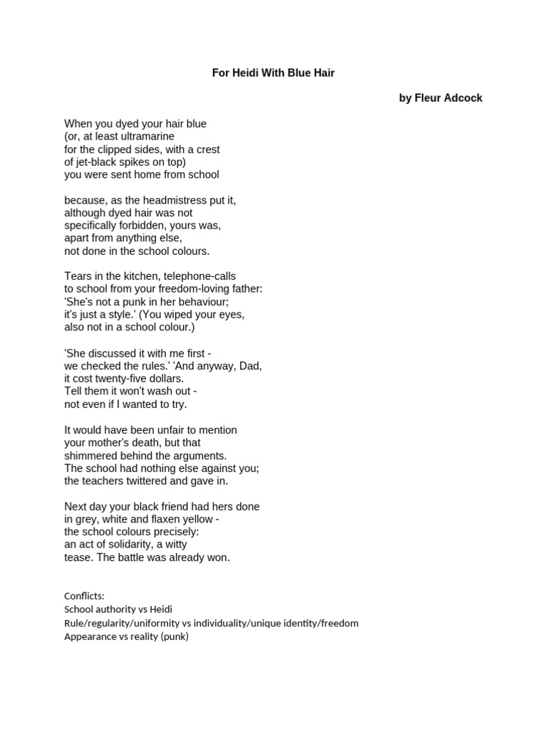 For Heidi With Blue Hair | PDF