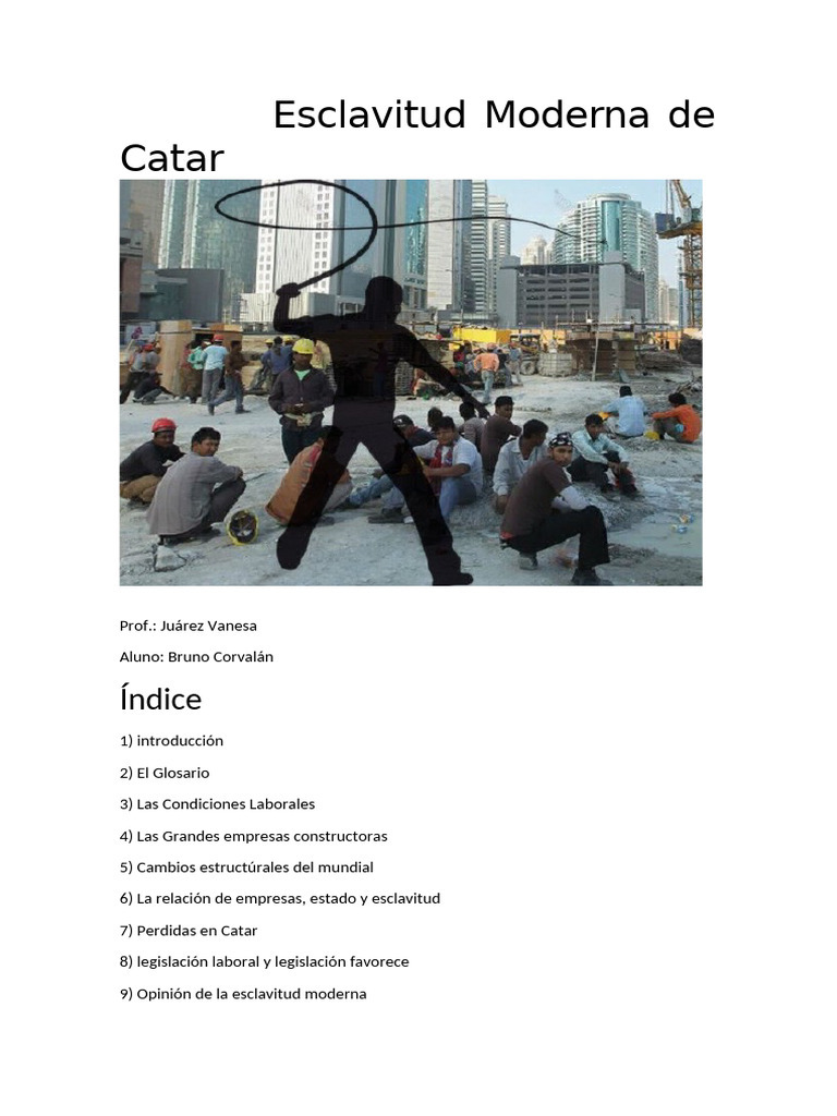 Esclavitud Moderna de Catar | PDF | Katar | Trabajador migrante