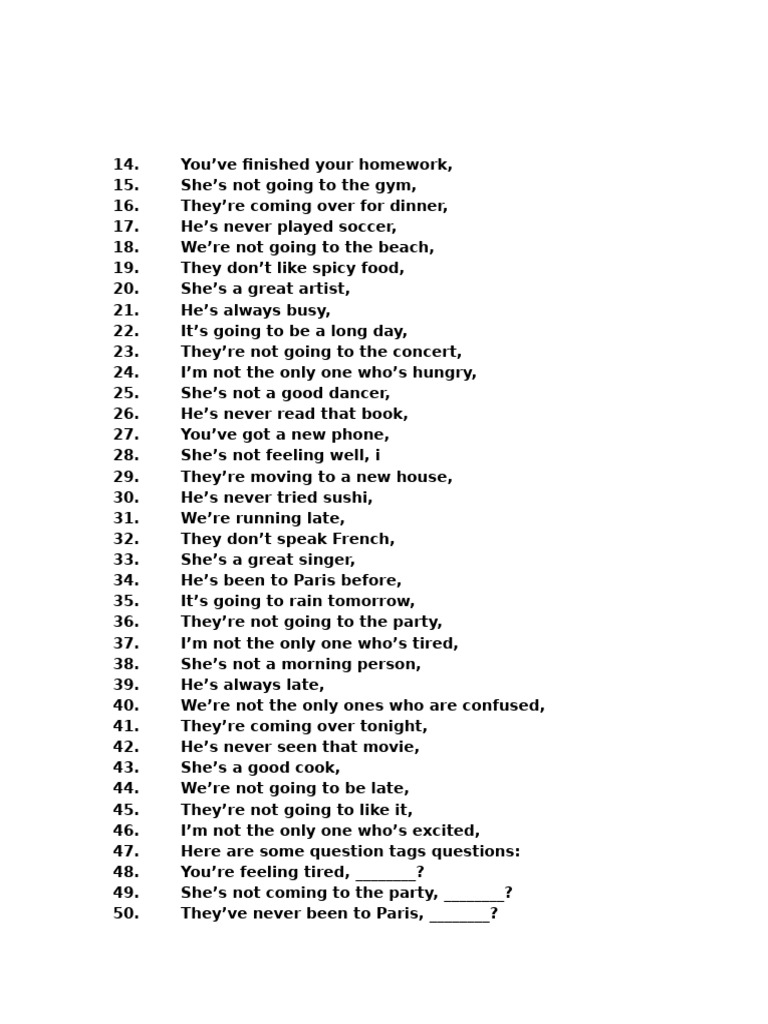 Question Tags New | PDF