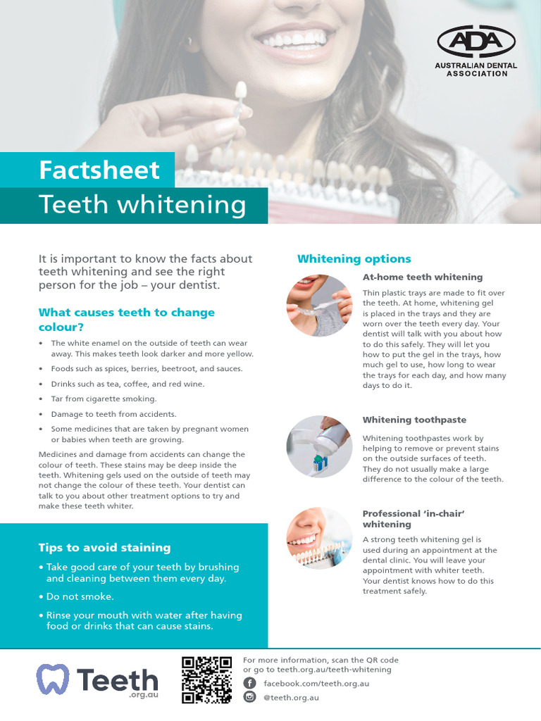 Ada2022 Factsheet Teeth Whitening | PDF | Dentistry