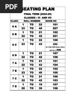 Exam Seating Plan | PDF