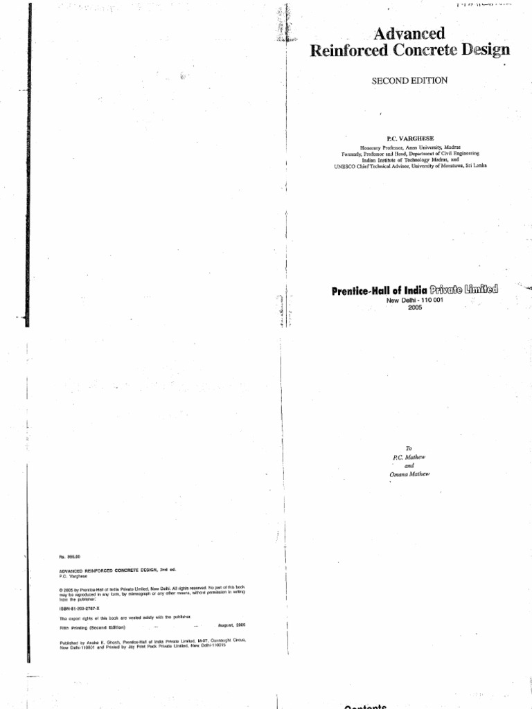 Advanced RCC Design by P C Varghese | PDF