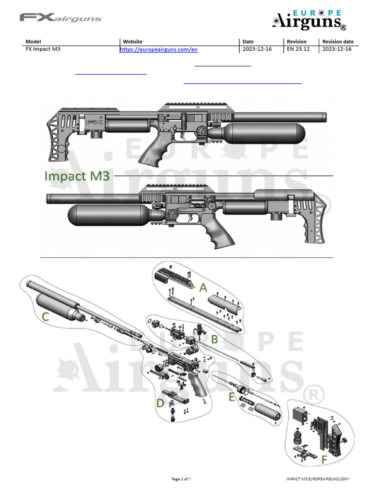 Exploded View FX IMPACT M3 Europeairguns | PDF