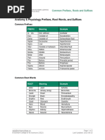 Biology Prefixes and Suffixes Guide | PDF | Cell (Biology) | Biology