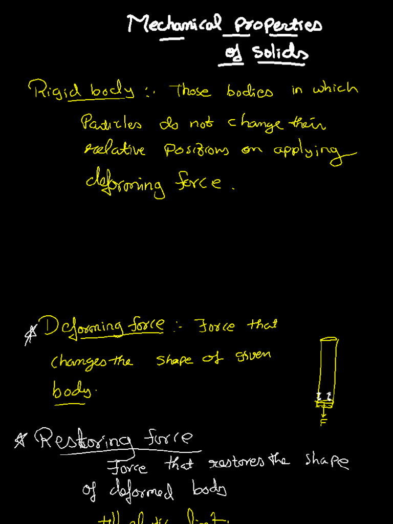 ch-8 Mechanical Properties of Solids Lec-1 | PDF