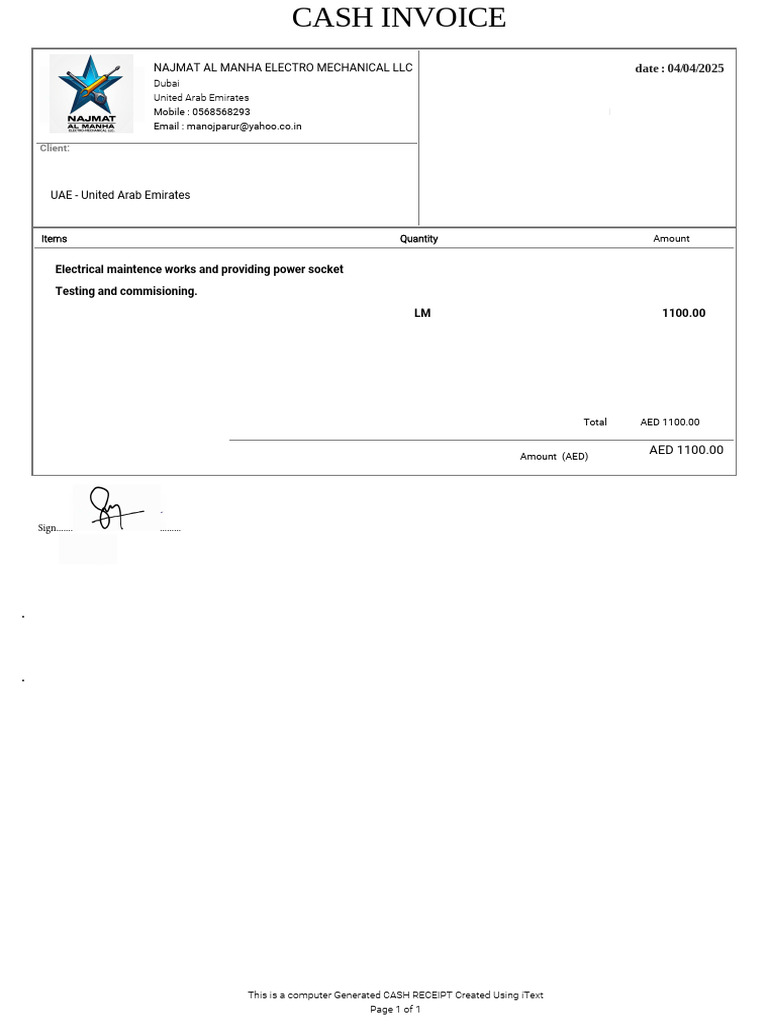 Invoice Villa Nova (1) | PDF
