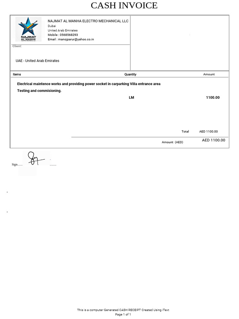 Invoice Villa Nova | PDF