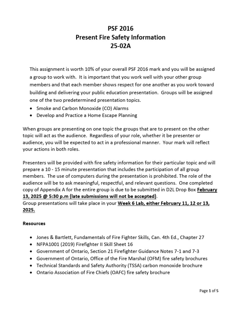 Fire Safety Presentation Guidelines | PDF | Firefighter