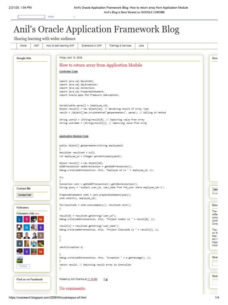 Anils Oracle Application Framework Blog How To Return Array From