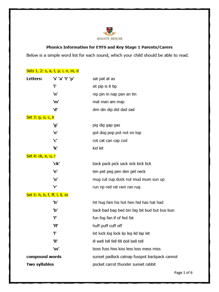 Phonics-Word-List-2020 | PDF