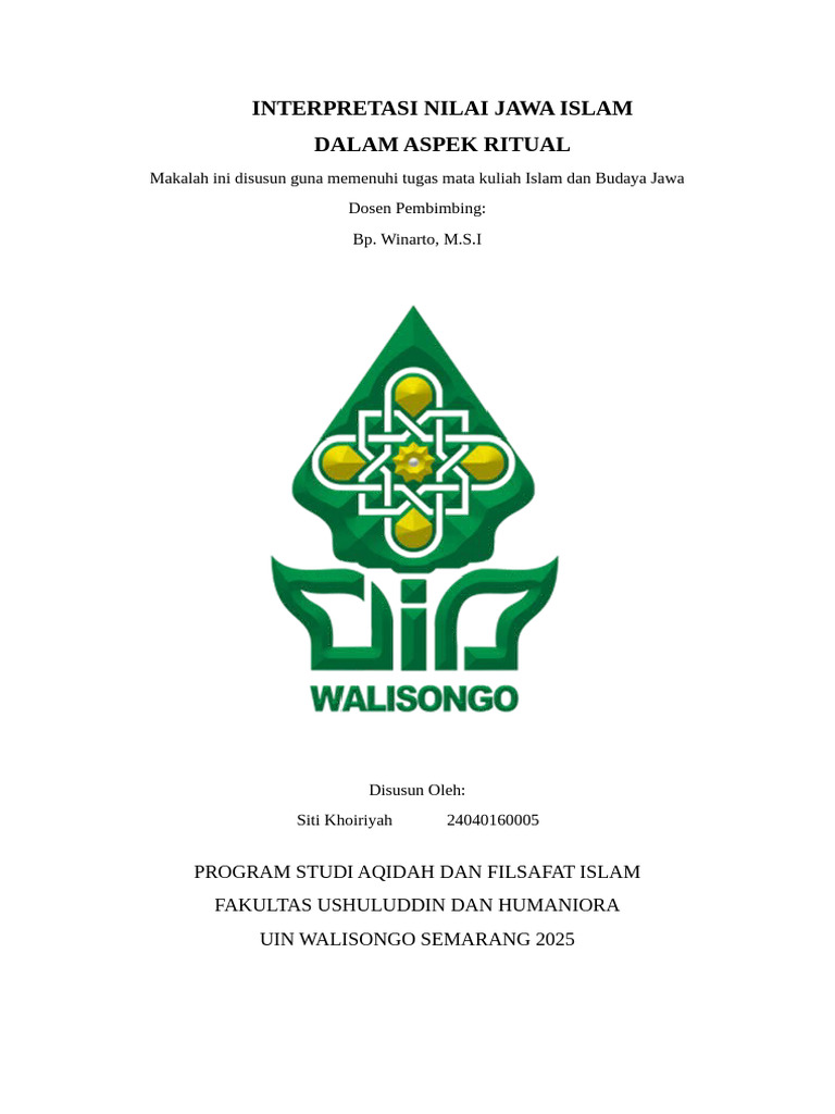 Nilai Islam dalam Ritual Tradisi Jawa | PDF