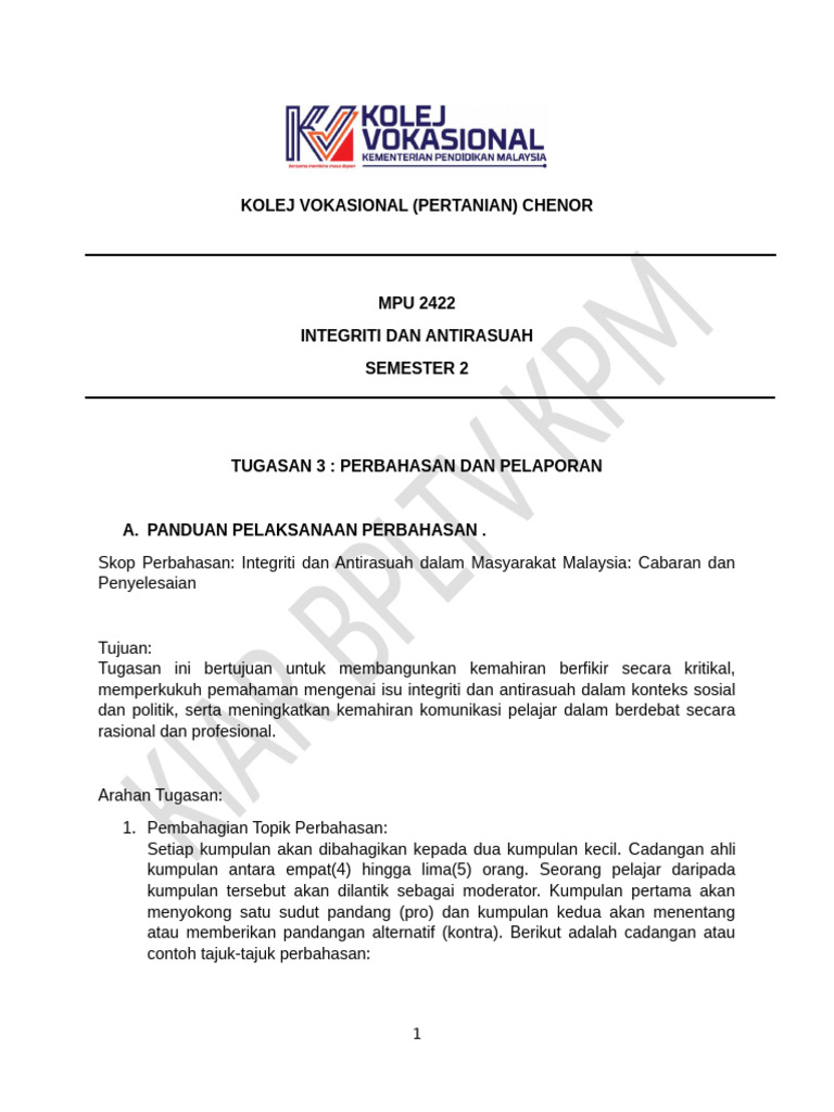 Tugasan 3 Perbahasan Dan Pelaporan | PDF