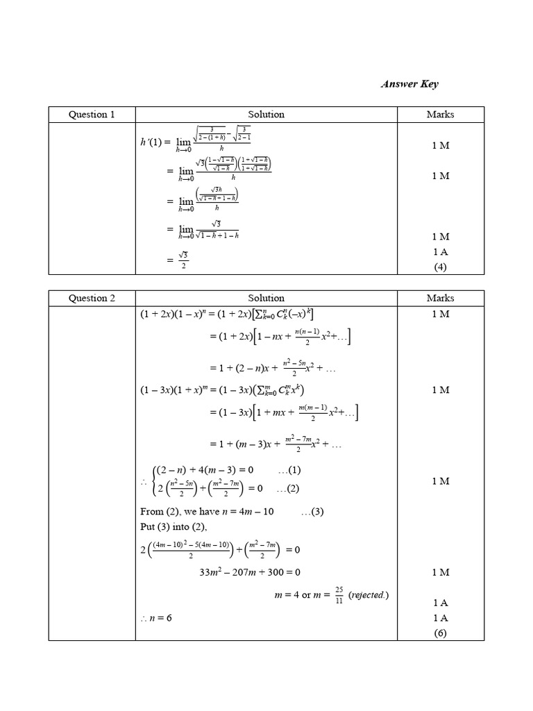 (Answer Key) CFEC 2025 S6 M2 Mock Exam Paper | PDF | Elementary ...