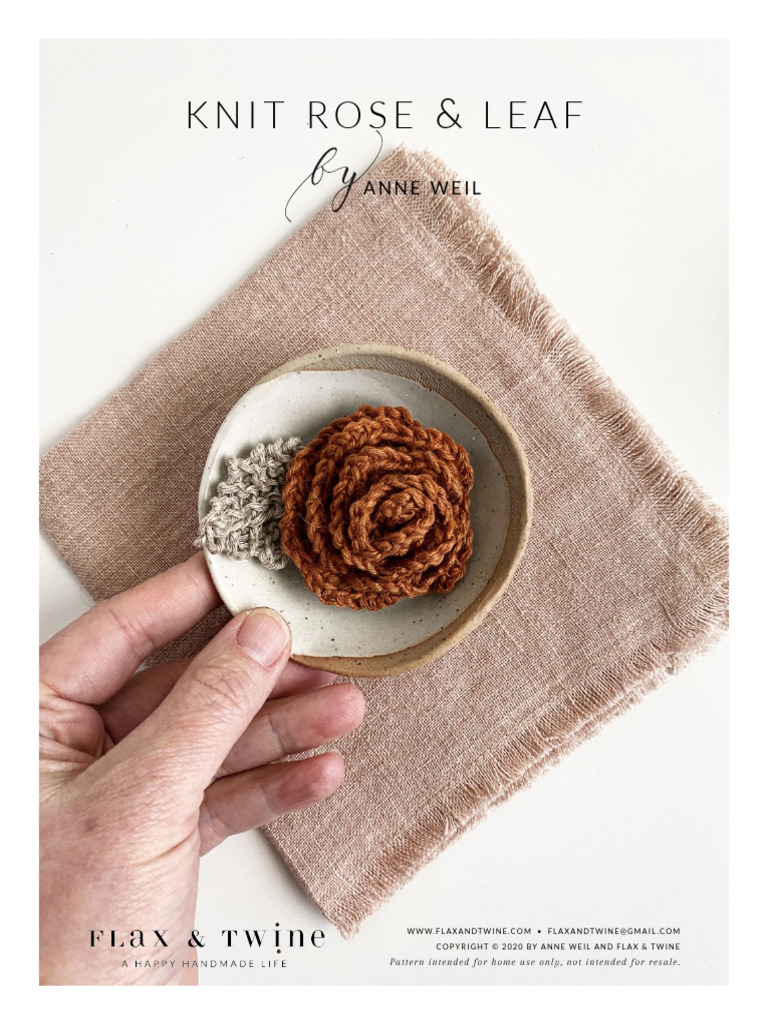 Knit Rose and Leaf Pattern Guide | PDF | Knitting | Needlework