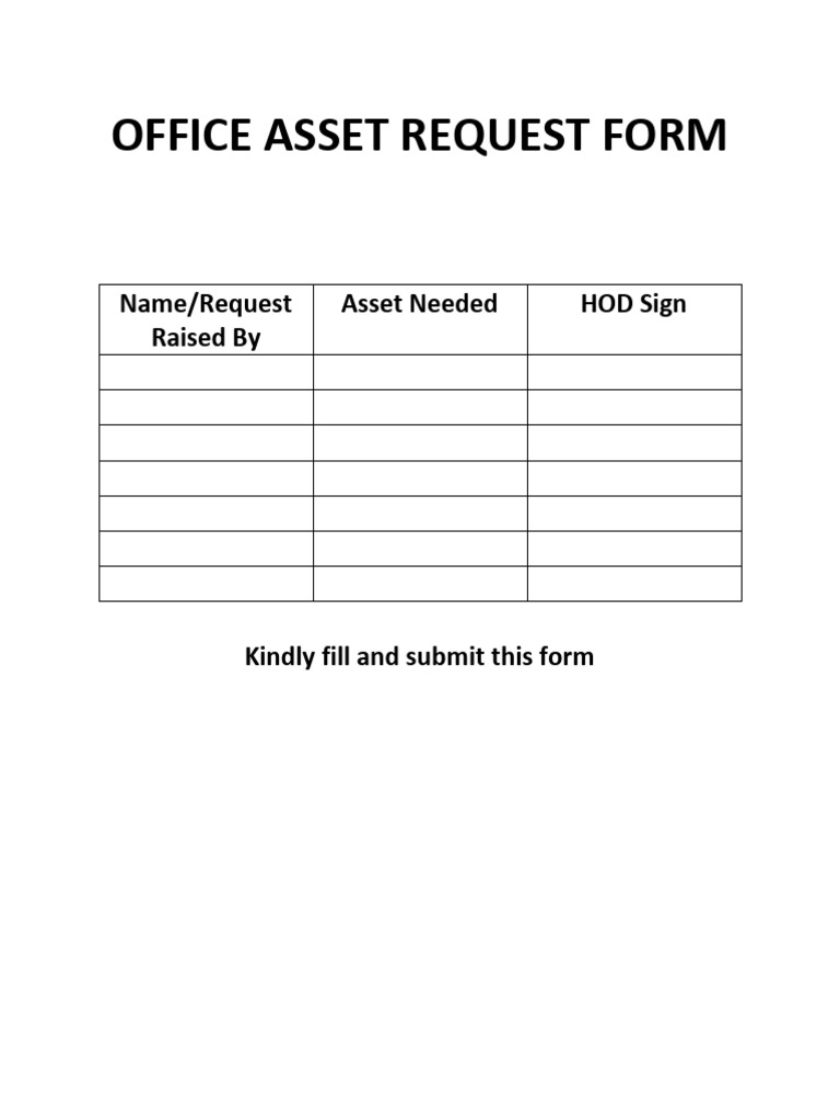 Office Asset Request Form | PDF