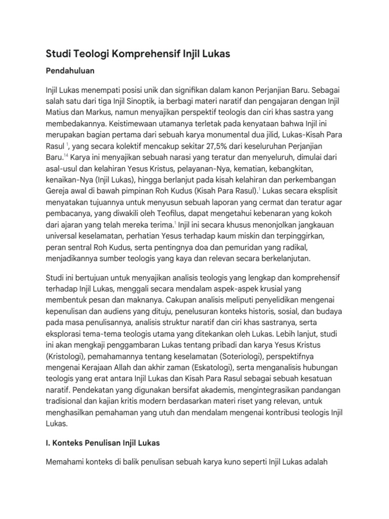 Studi Teologi Kitab Lukas | PDF