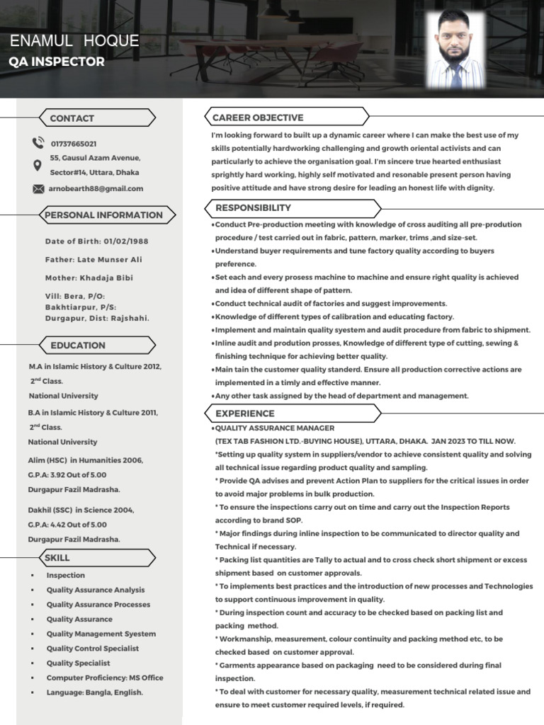Resume of Enamul Hoque | PDF | Quality Assurance