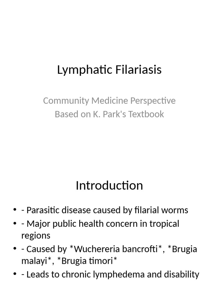 Lymphatic Filariasis Presentation | PDF