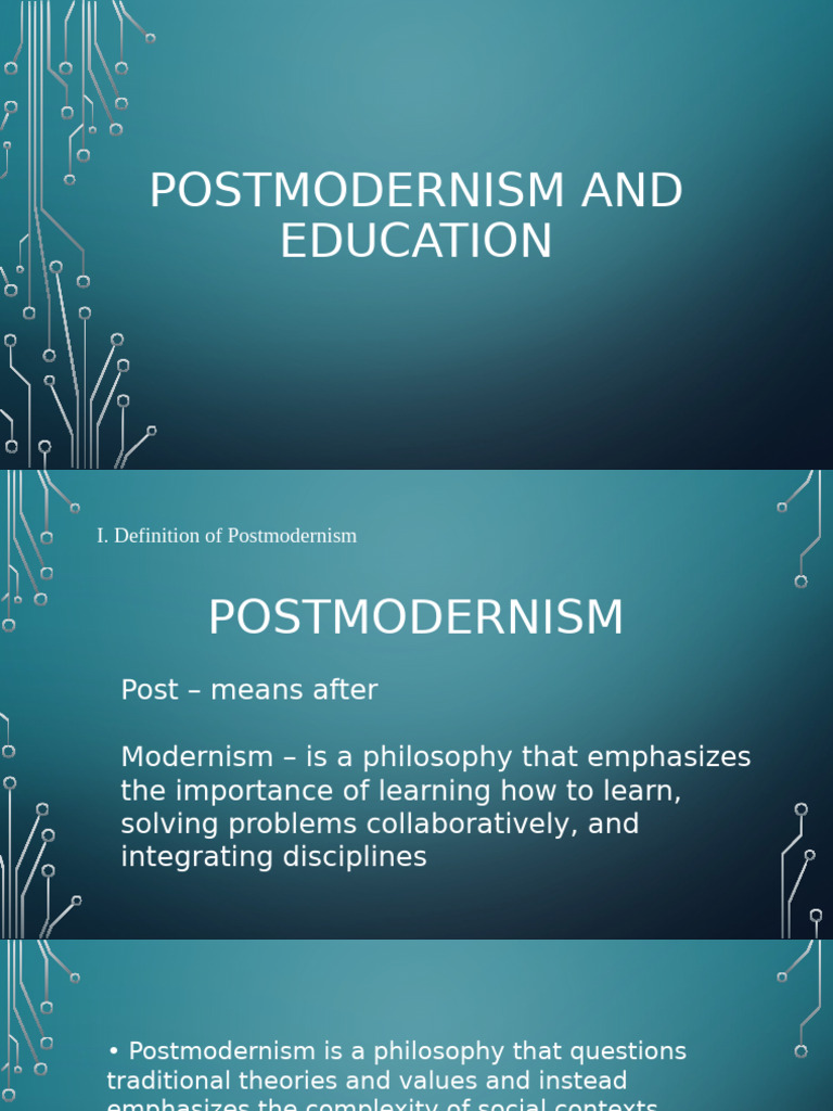 Postmodernism's Impact on Education | PDF | Postmodernism | Epistemology