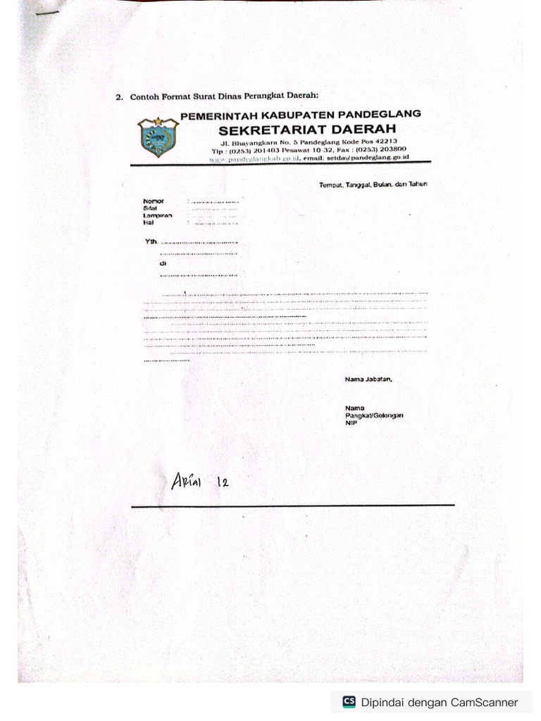 Contoh Dari Perbup | PDF