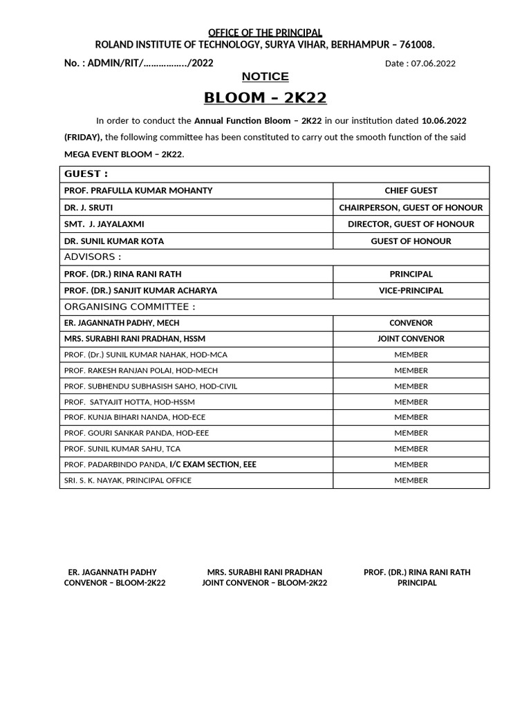 Comittee & Events Members | PDF