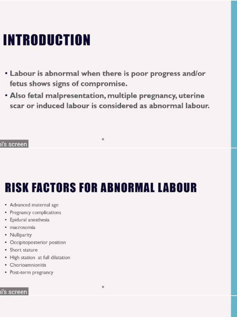 Abnormal Labour Obstetrics | PDF