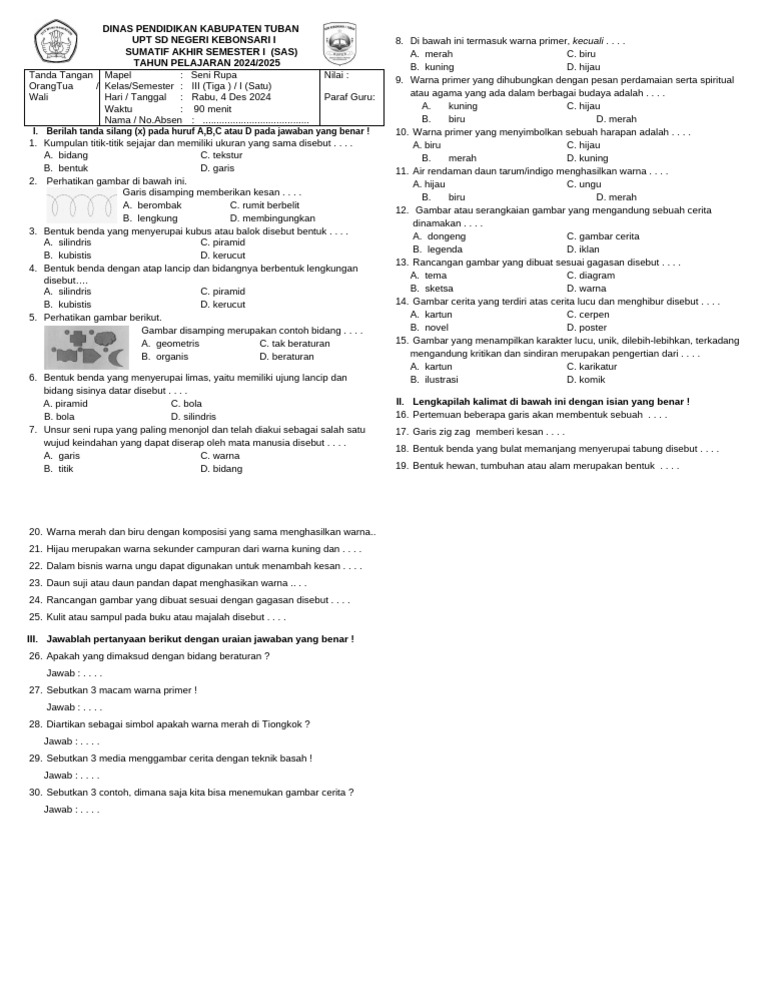 Sas 1 Seni Rupa 2024 | PDF