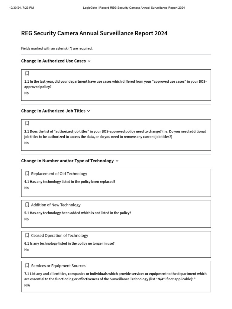 REG Security Camera Annual Surveillance Report 2024 | PDF | Surveillance | Closed Circuit Television