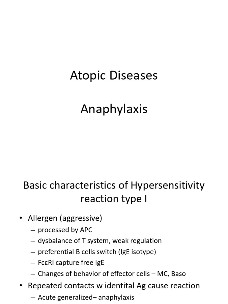Atopic Diseases, Anaphylaxis | PDF | Allergy | Food Allergy