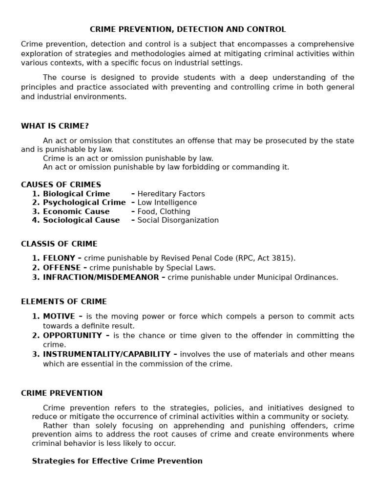 CRIME PREVENTION Discussion - 075741 | PDF | Computer Security | Security