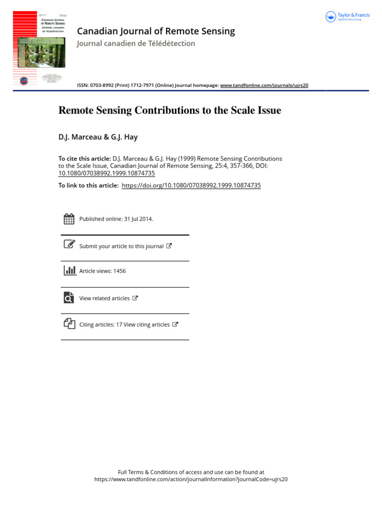 Remote Sensing and Scale Issues | PDF