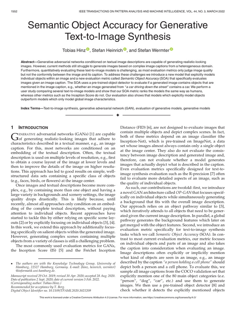 Semantic_Object_Accuracy_for_Generative_Text-to-Image_Synthesis | PDF | Artificial Intelligence ...
