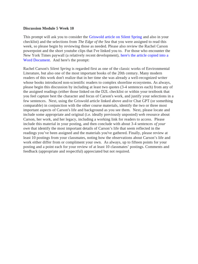 Discussion Module 5 Week 10 | PDF