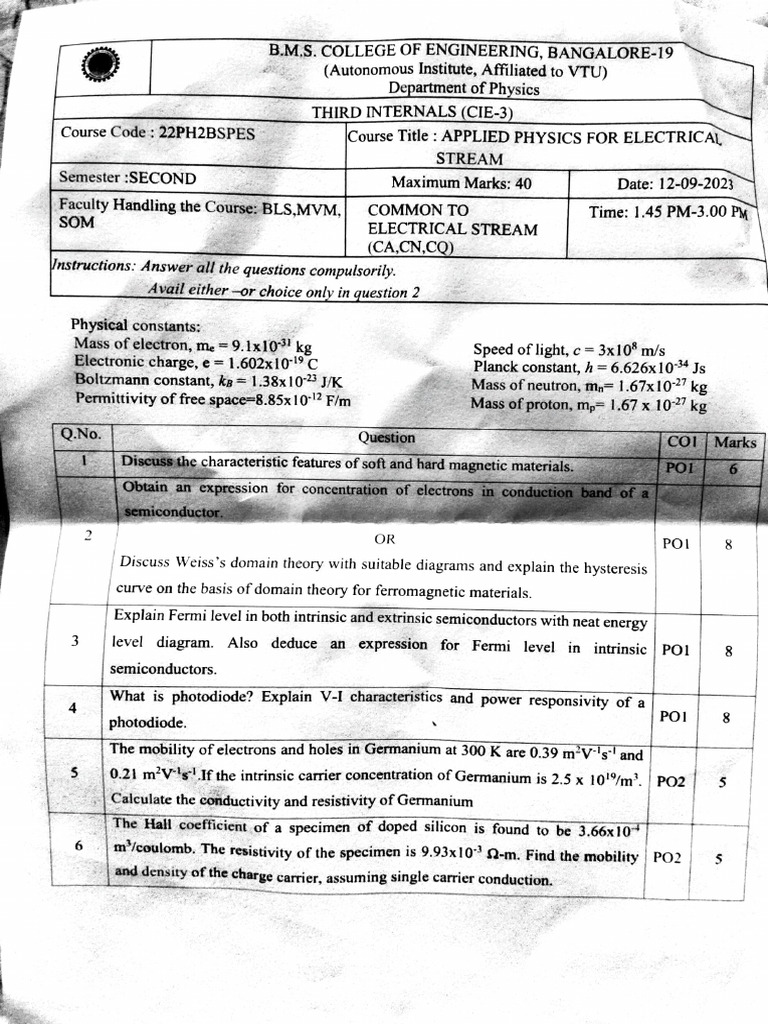 Physics(EE) | PDF | Electrical Resistivity And Conductivity ...