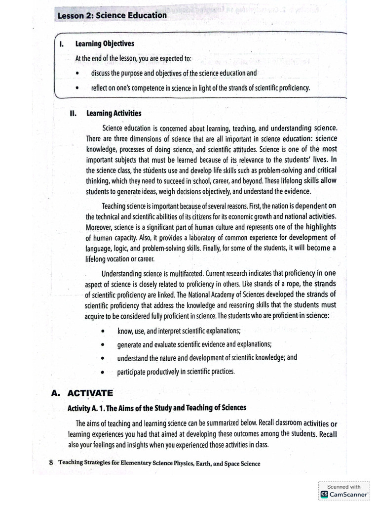 SCI1 Prelim Lesson 2 | PDF