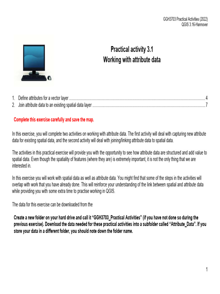 Prac 3.1 - Capturing and Editing Spatial Data | PDF | Computer File | Software
