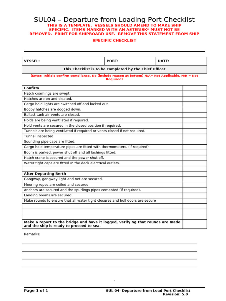 Sul 04 - Departure Loadport | PDF