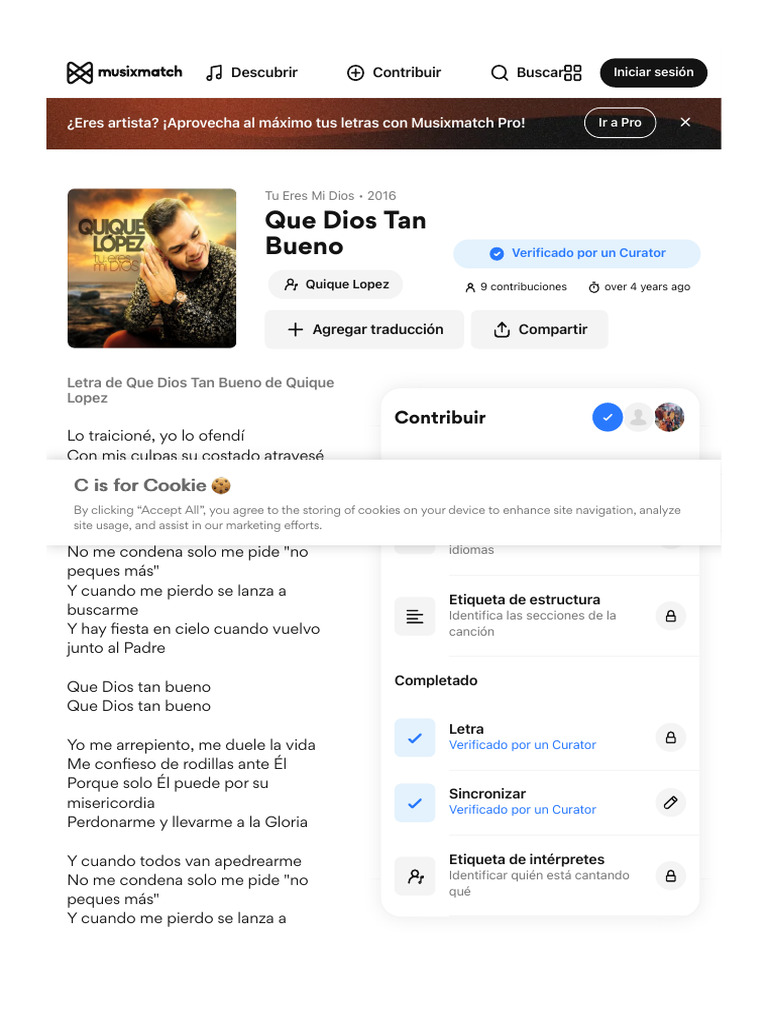 Letra de Quique Lopez - Que Dios Tan Bueno | PDF | Industria de la ...