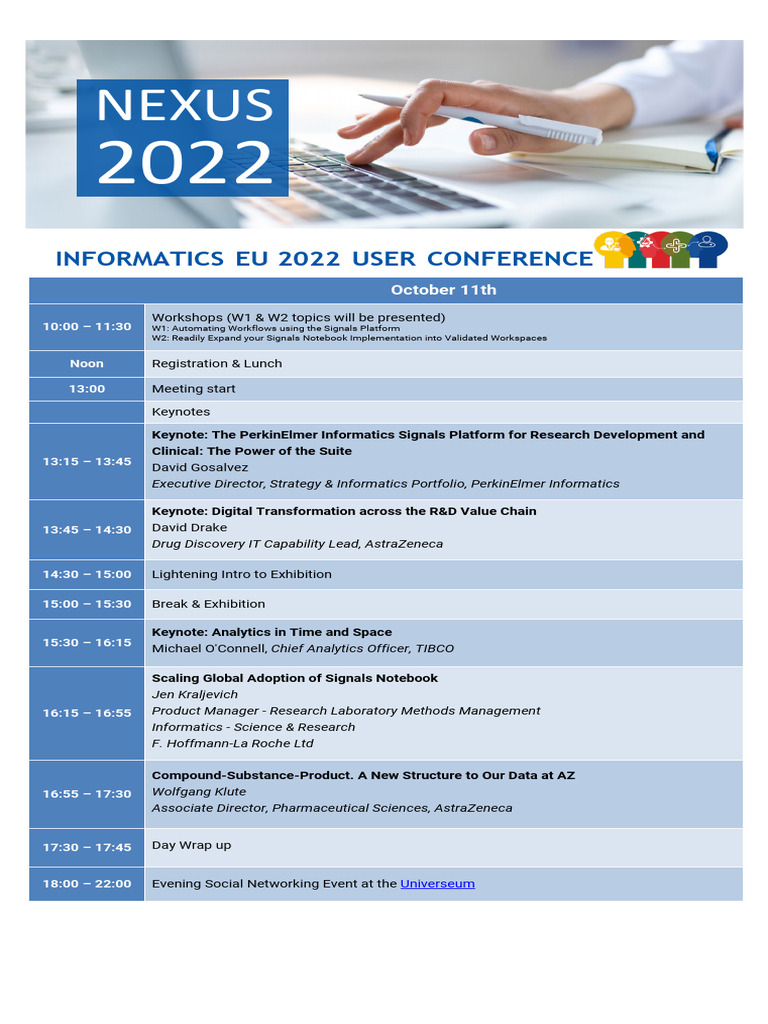 Nexus 2022 EU Agenda at A Glance-V3 | PDF | Life Sciences | Biotechnology
