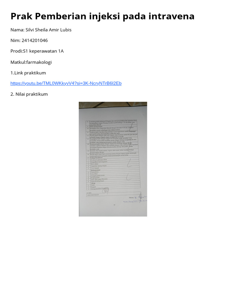 Prak Pemberian Injeksi Intravena - 20250401 - 084340 - 0000 | PDF
