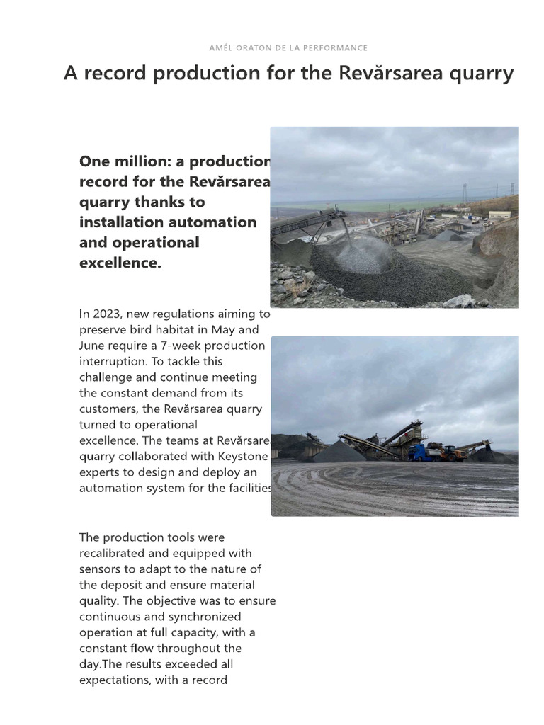 A Record Production For The Revărsarea Quarry | PDF
